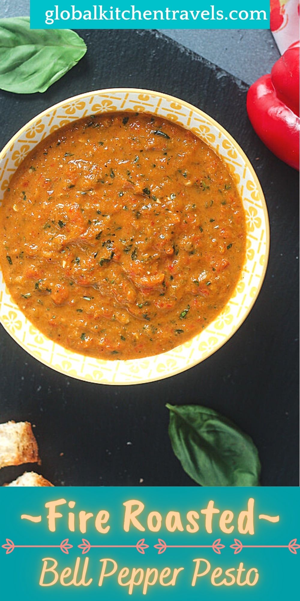 Easy Roasted Red Pepper Pesto - Global Kitchen Travels