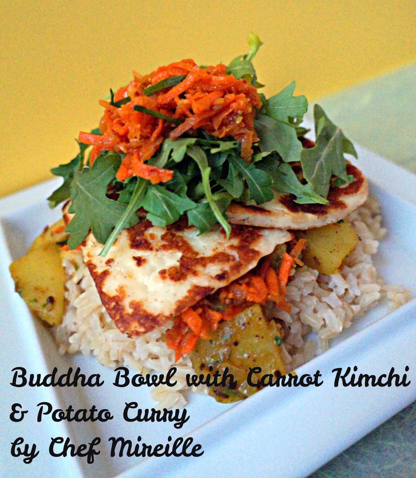 Buddha Bowl with Carrot Kimchi & Potato Curry - Global Kitchen Travels