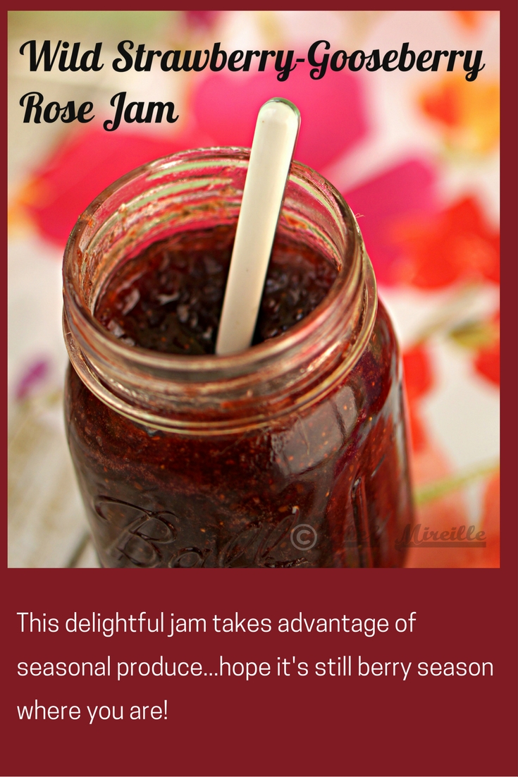 Wild Strawberry-Gooseberry-Rose Jam - Global Kitchen Travels