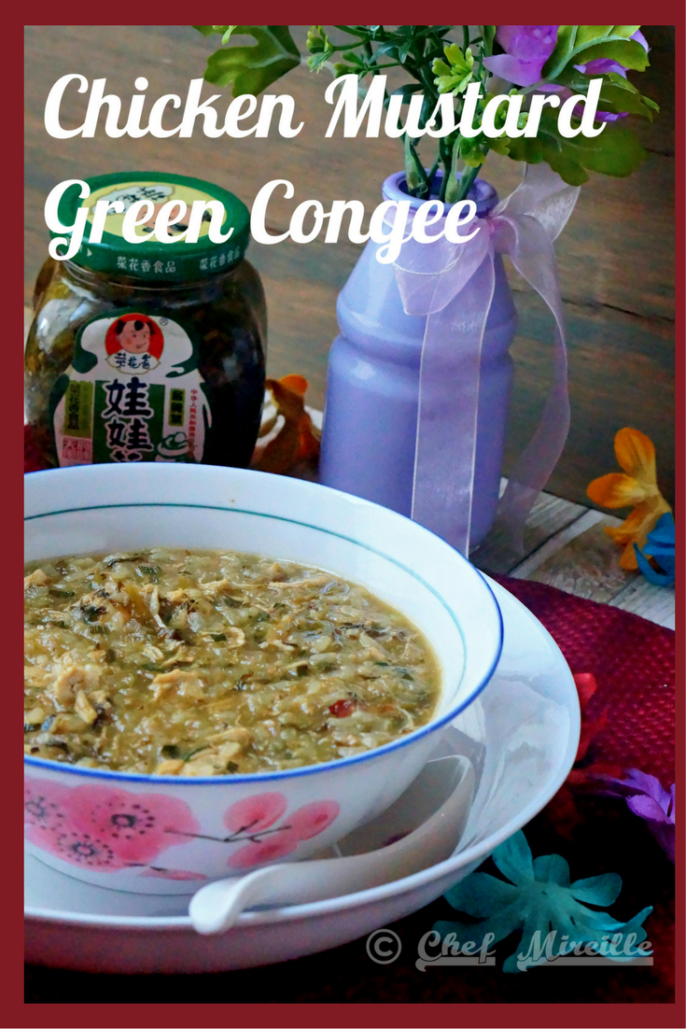 Chicken Mustard Green Congee - Chinese Breakfast Rice Porridge - Global ...