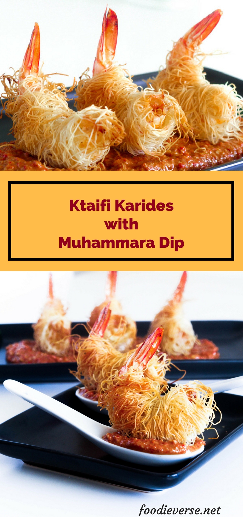 Ktaifi Karides Prawns with Muhammara - Global Kitchen Travels
