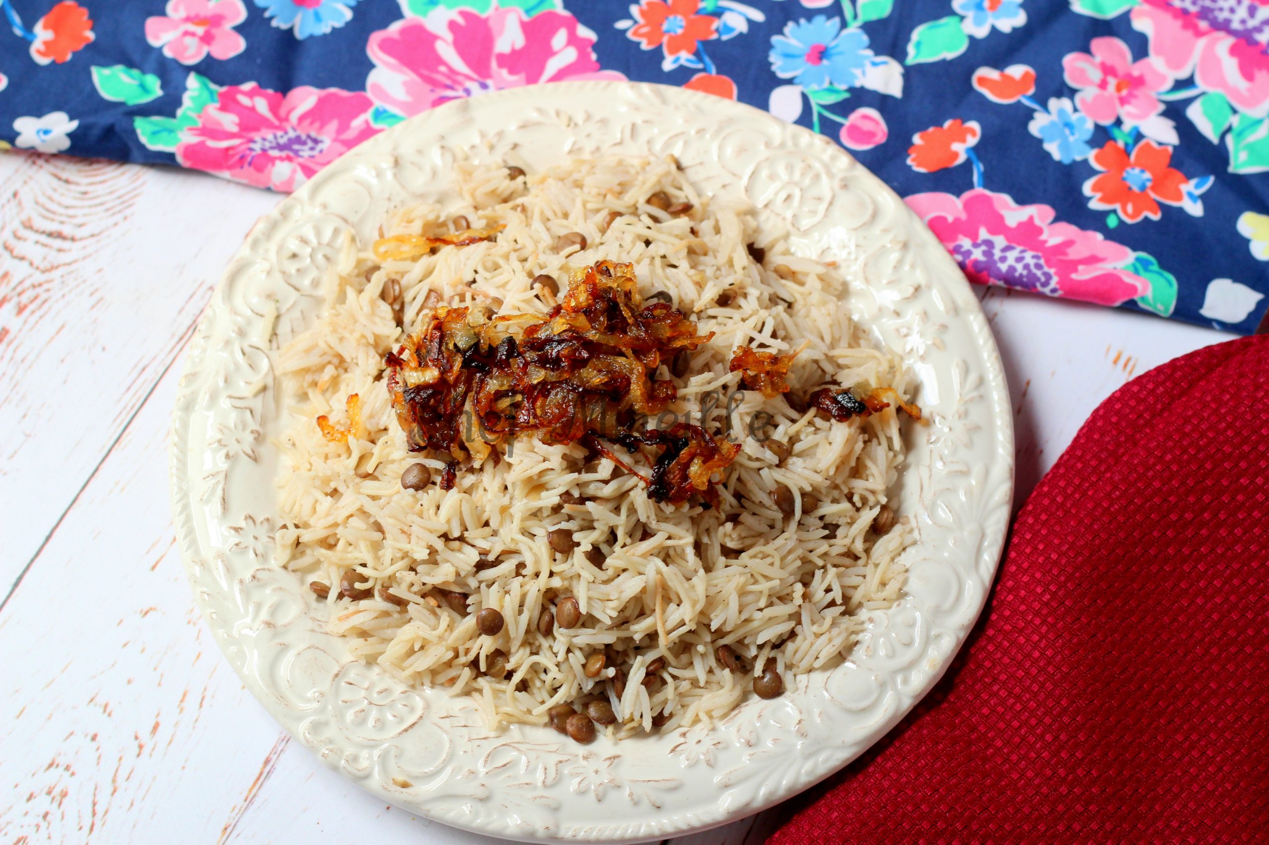 Lentil Pilaf with Caramelized Onions - Global Kitchen Travels