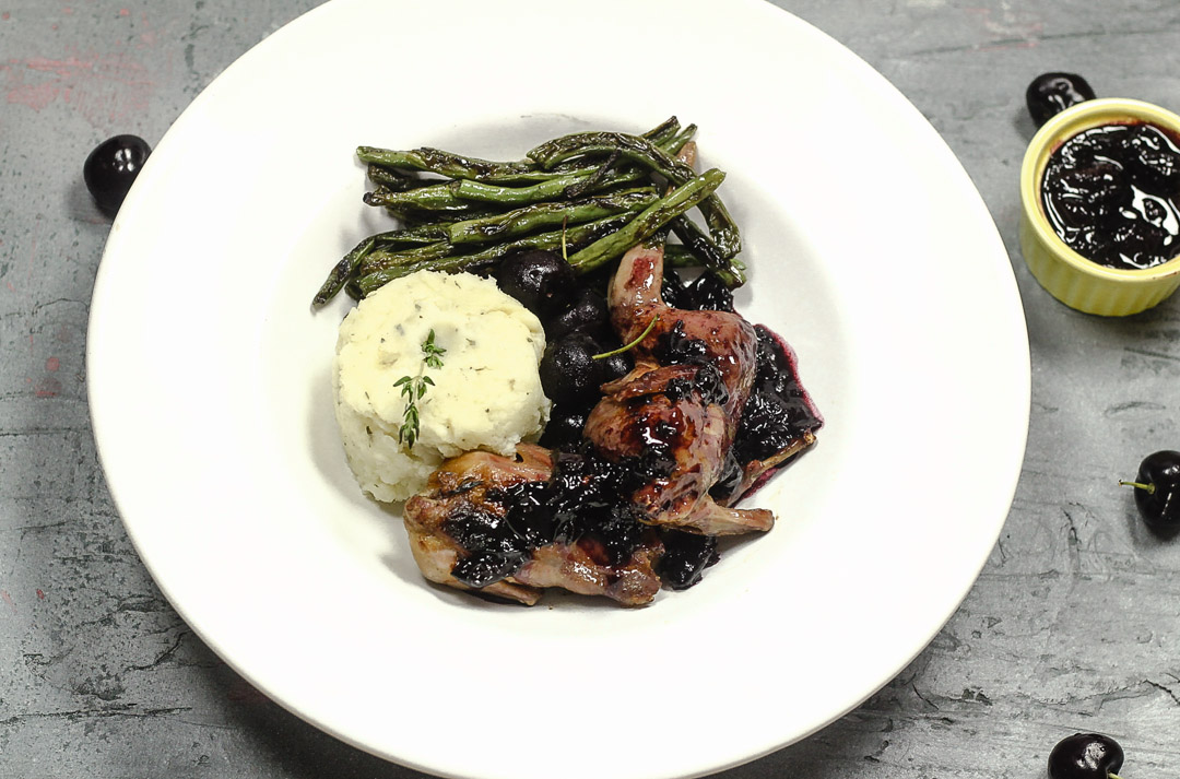 Brined Quail with Cherry Port Sauce - French Country Dinner - Global ...