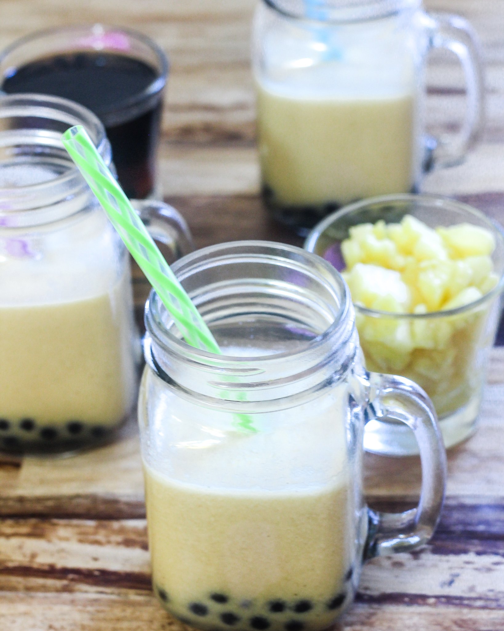 Pineapple Ginger Bubble Tea - Vegan Boba Milk Tea - Global Kitchen Travels