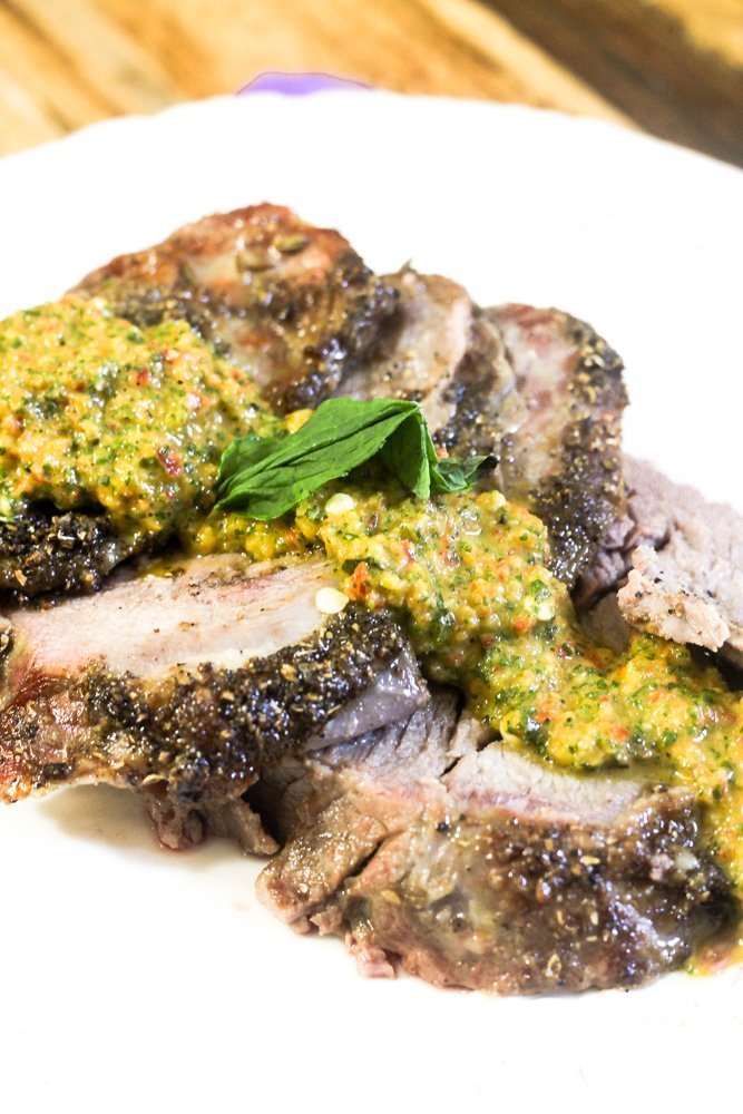 Coriander Crusted Brined Roasted Lamb - Global Kitchen Travels