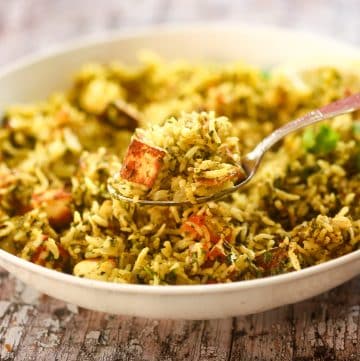 How to Make Indian Spinach Rice with Paneer (Palak Rice) - Global ...